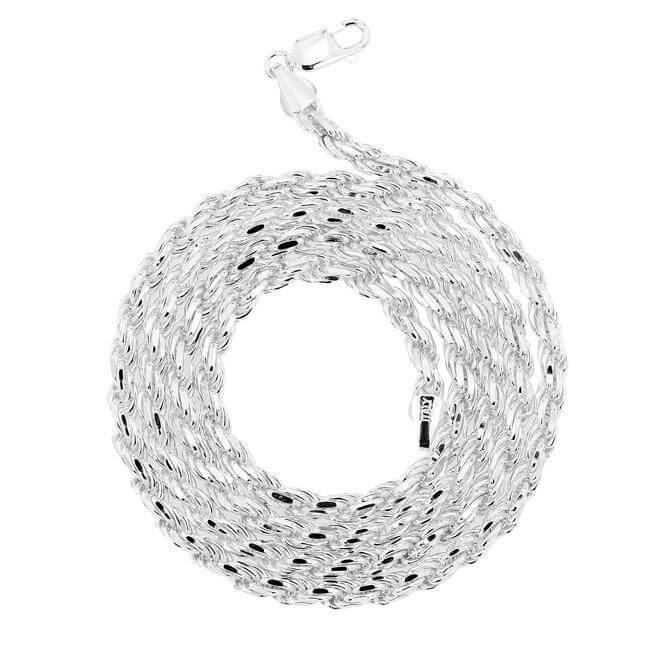 STERLING SILVER 4MM SOLID ROPE CHAIN – Johnny Dang & Co