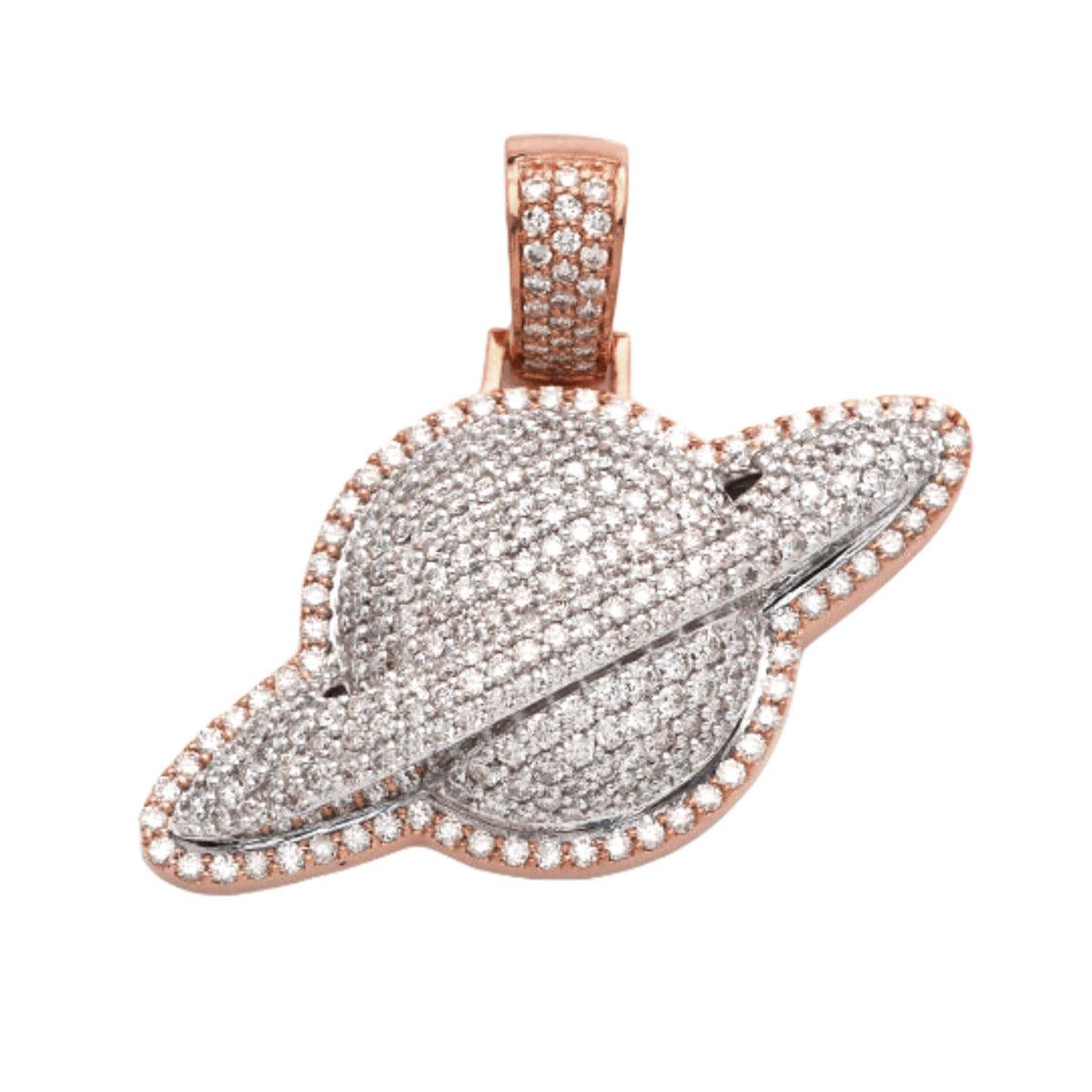 14KR+W 3.50CTW DIAMOND TWO TONE PLANET SATURN – Johnny Dang & Co